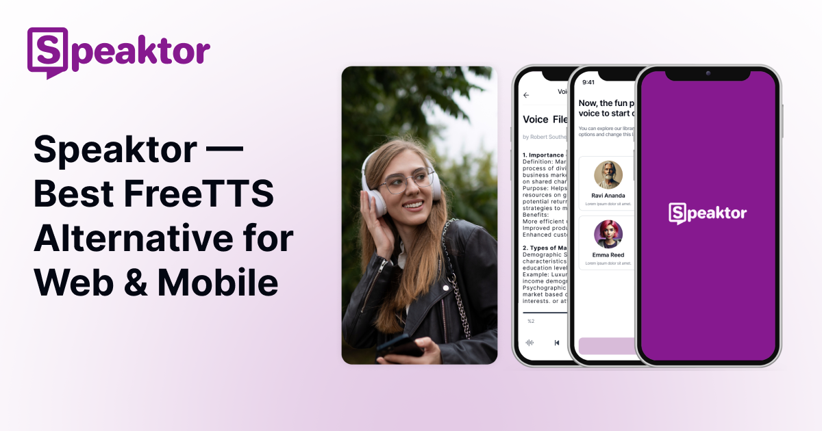 Speaktor — Best FreeTTS Alternative for Web & Mobile
